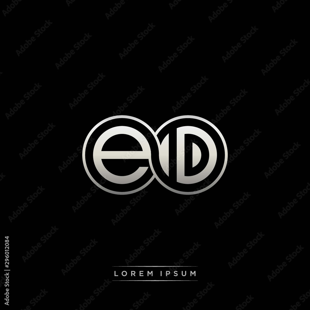 ED initial letter linked circle capital monogram logo modern template ...