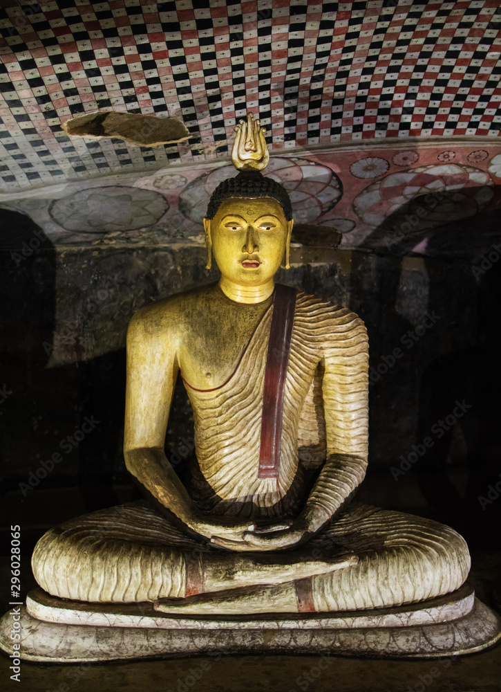 The traditional Sri Lankan image of the Buddha meditation in the Lotus ...