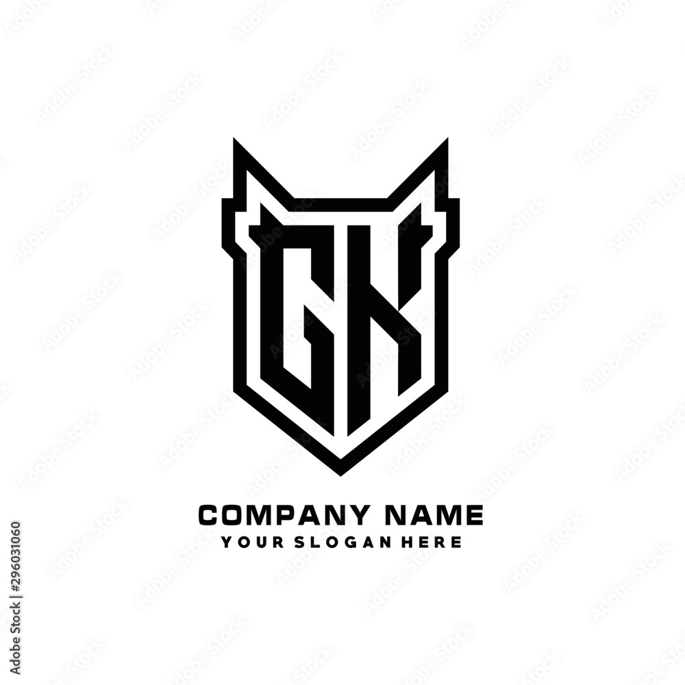 Initial letter GK Shield vector Logo Template Illustration Design ...