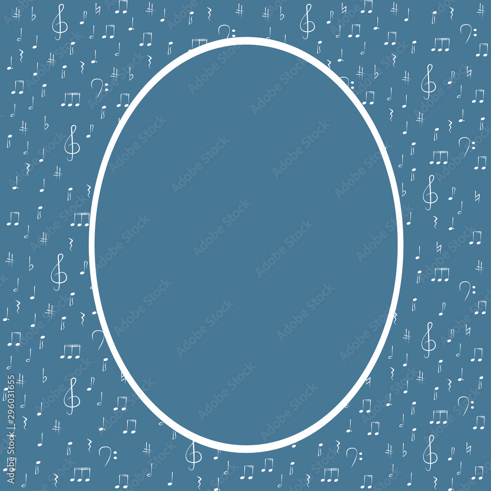 Frame on the background of musical notation. Vector graphics Stock ...