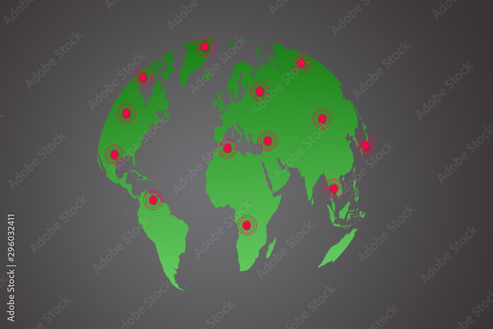 globe earth map red hot spot background Stock Illustration | Adobe Stock