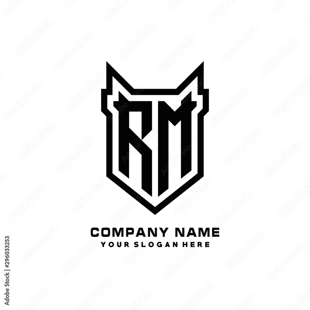 Initial letter RM Shield vector Logo Template Illustration Design ...