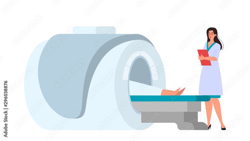 MRI scan procedure Stock Vector | Adobe Stock