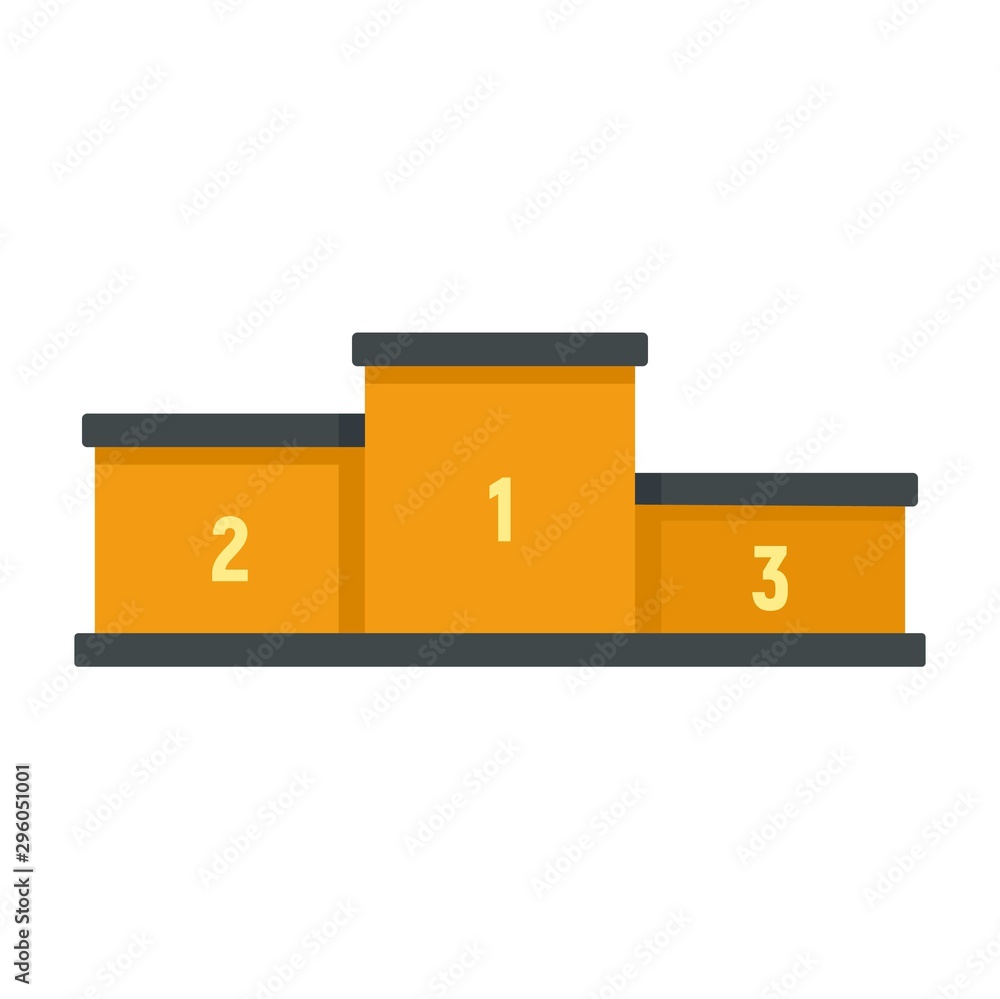 Sport podium icon. Flat illustration of sport podium vector icon for ...