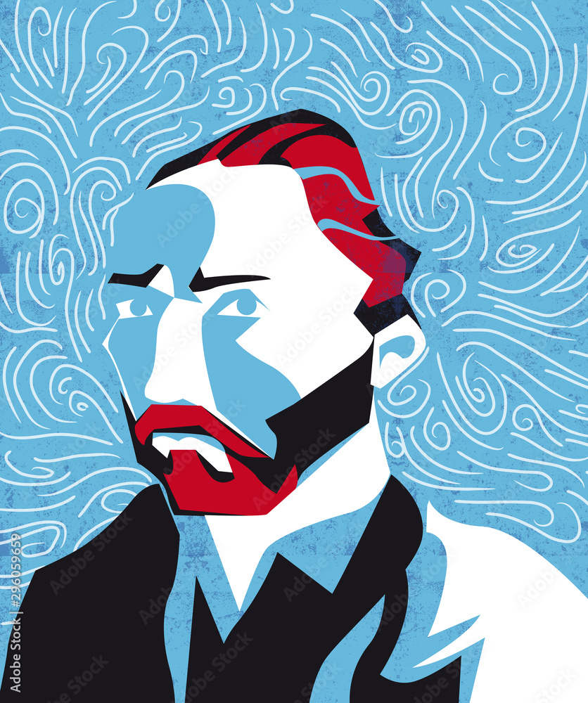 Vincent Van Gogh vector illustration Stock Vector | Adobe Stock