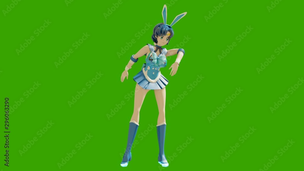 Animation dancing cartoon anime girls. Girl in the style of anime ...