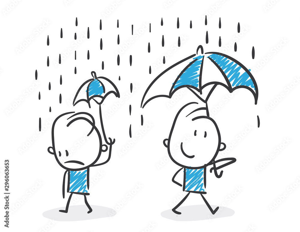 Stickman Blue: Umbrella, Rain, Protection. (Nr. 144) Stock Vector ...