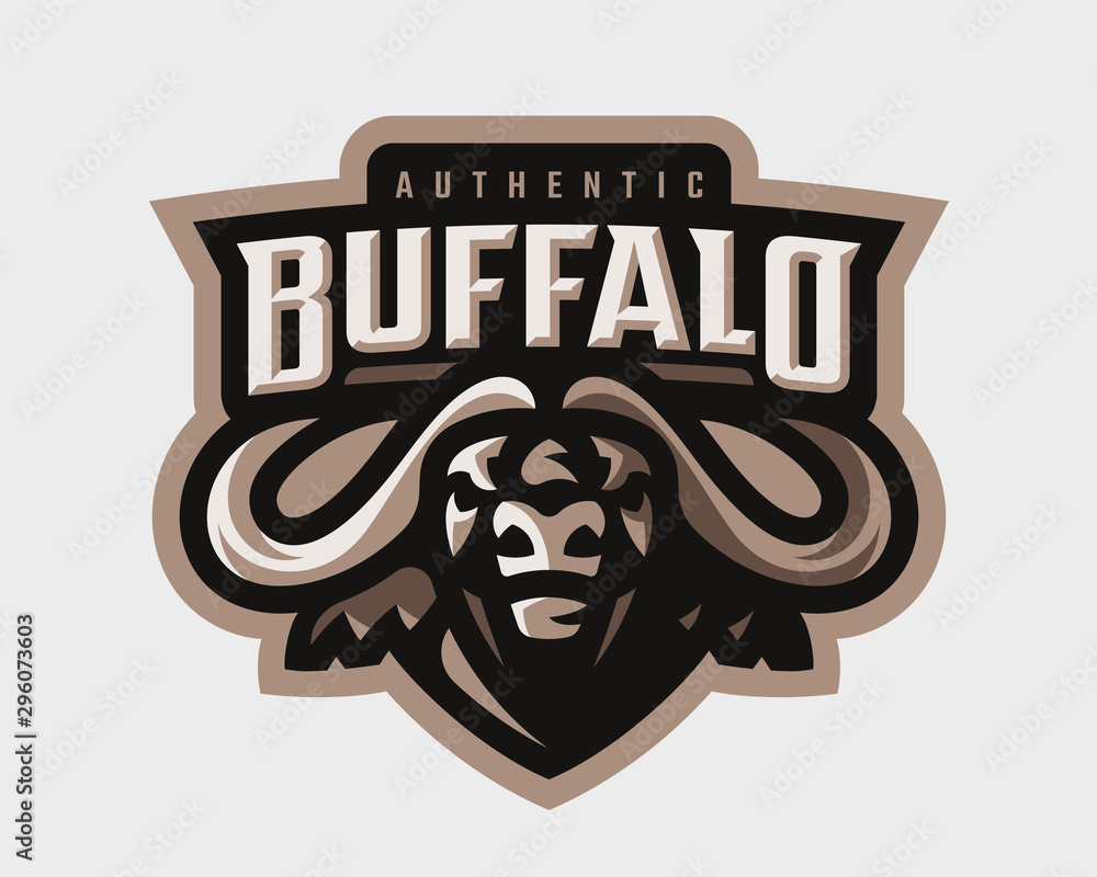 Buffalo modern logo. Bull template design emblem for a sport and eSport ...