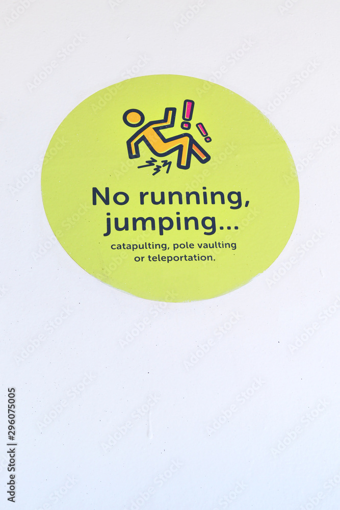 No Running In The Lab Sign