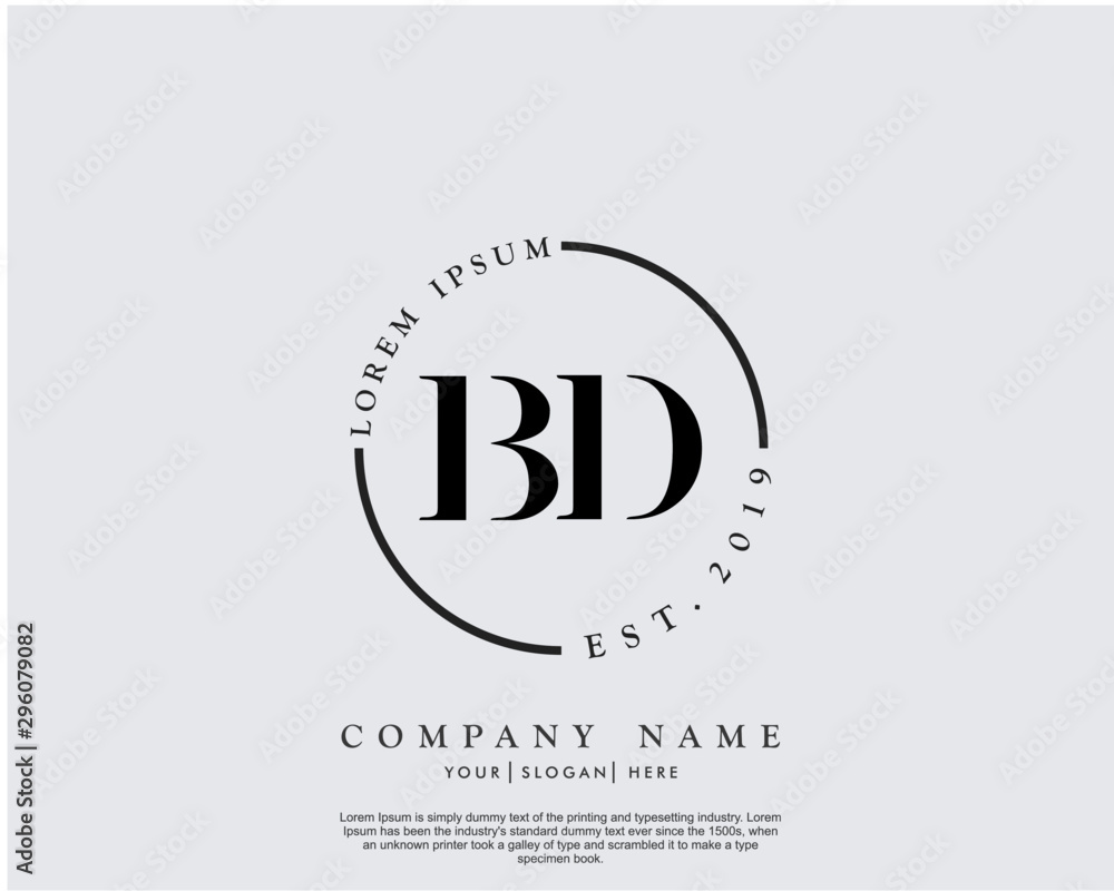 Initial letter BD beauty handwriting logo vector Stock Vector | Adobe Stock
