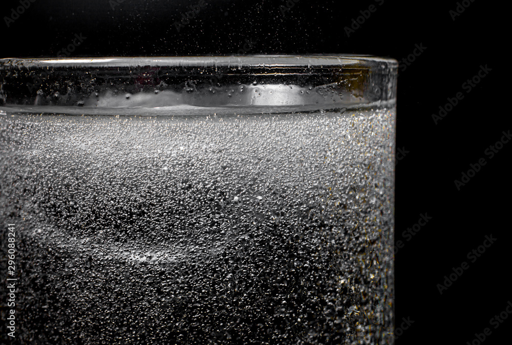 Fizz Sparkling Water Refreshing Bubbly Soda Pop With Ice Cubes Cold