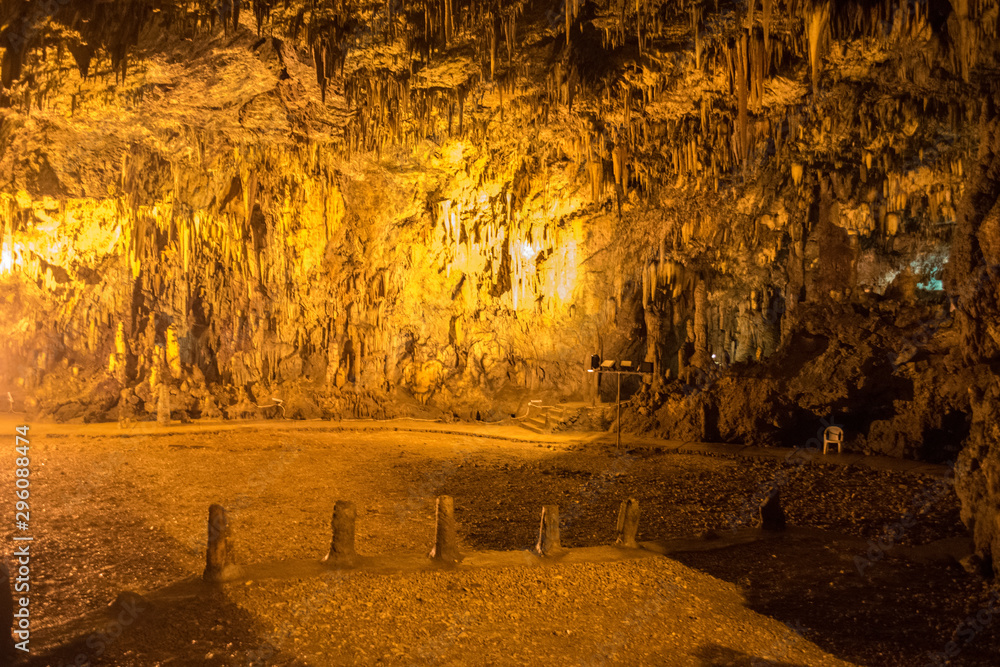 Drogarati cave with remarkable formations of stalactites and ...