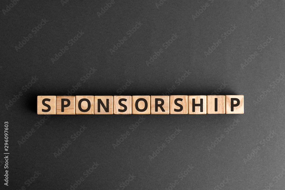 Sponsorship - word from wooden blocks with letters, financially ...