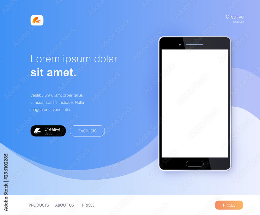 Website template for smart phone and mobile phone company. Mobile app ...