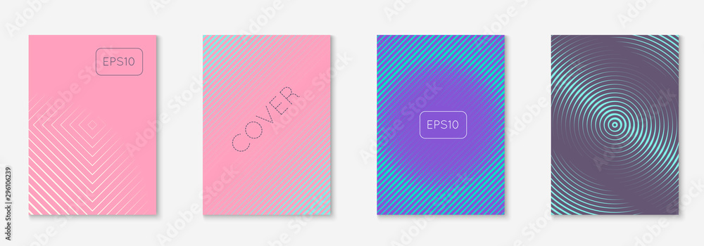 Design magazine cover. Purple and turquoise. Digital annual report ...