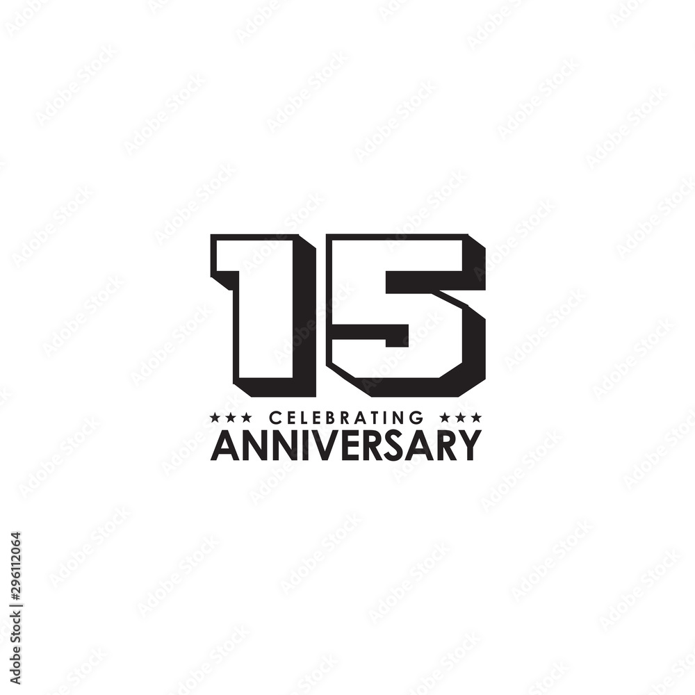 15th years celebrating anniversary logo design emblem vector template ...