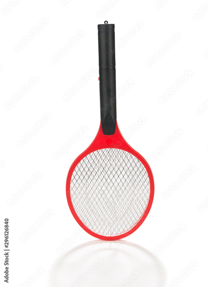 Electric shock mosquito racket isolated on white background. Stock ...