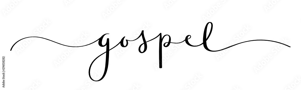 GOSPEL vector brush calligraphy banner with swashes Stock Vector ...