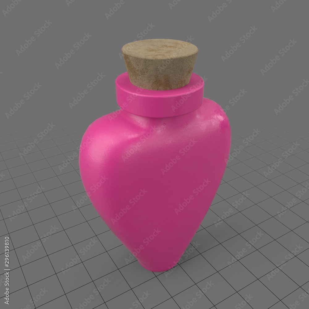 Heart shaped potion bottle Stock 3D asset | Adobe Stock