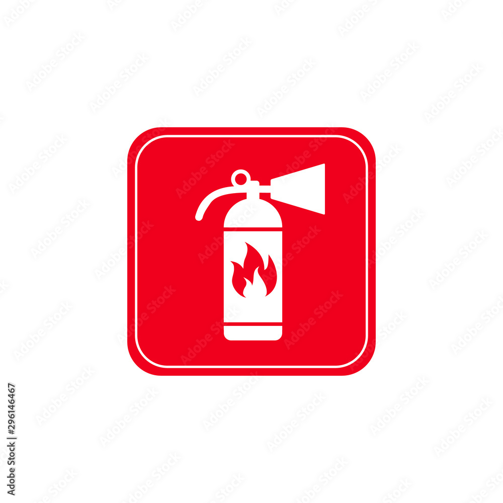 Fire extinguisher icon template color editable. Fire danger. Fire ...