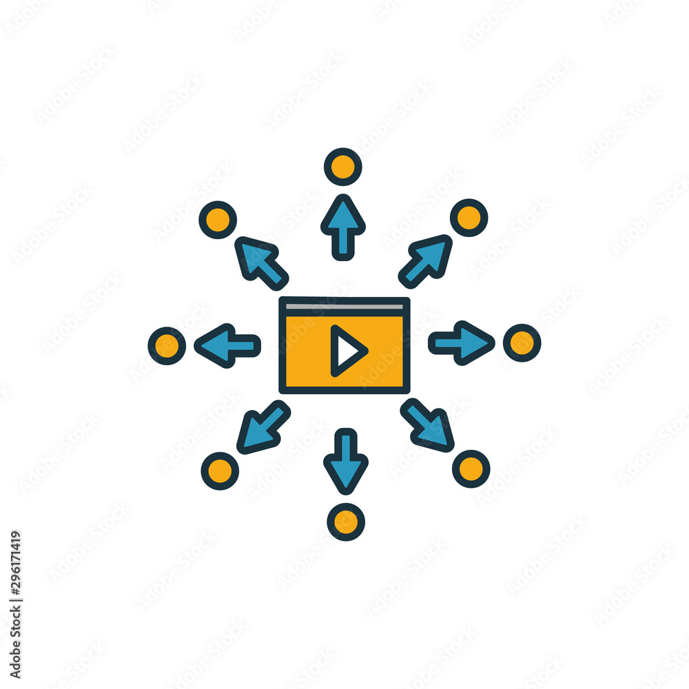 Viral Video icon set. Four elements in diferent styles from content ...