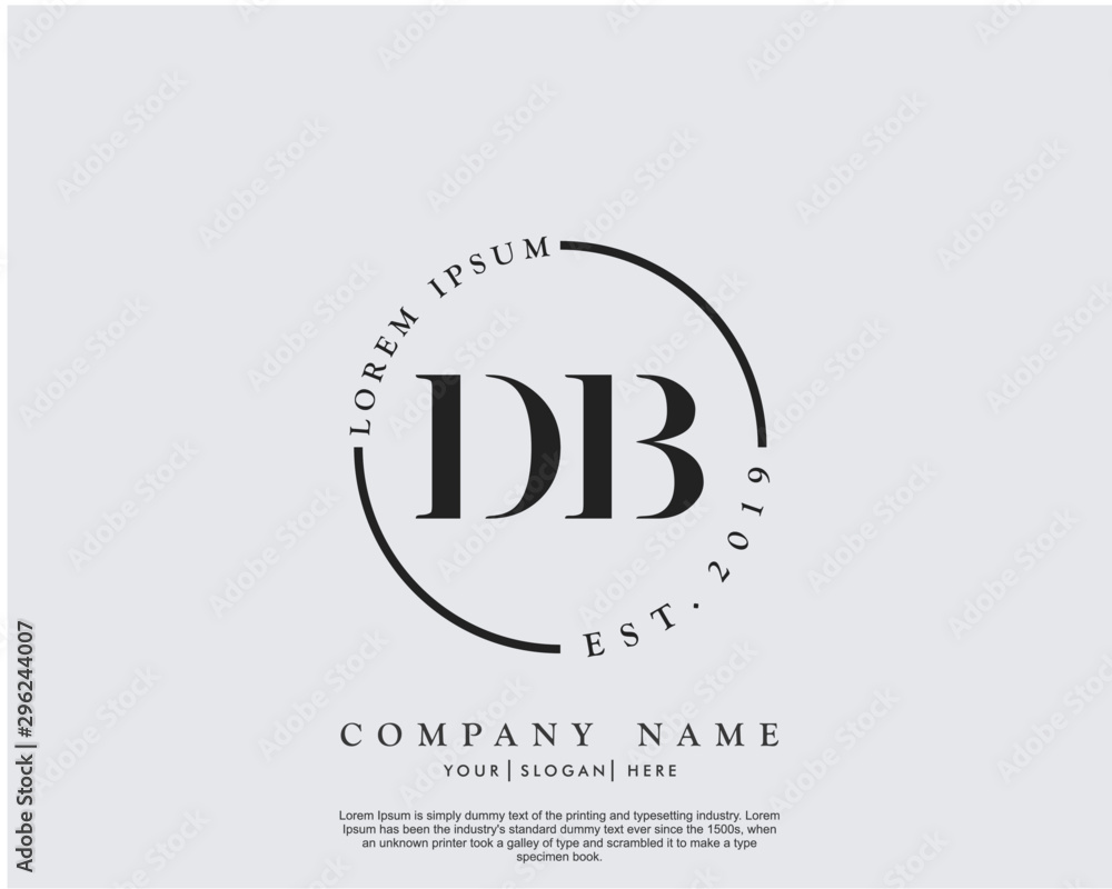 Initial letter DB beauty handwriting logo vector Stock Vector | Adobe Stock