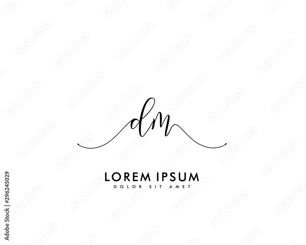 Initial letter DM beauty handwriting logo vector Stock Vector | Adobe Stock