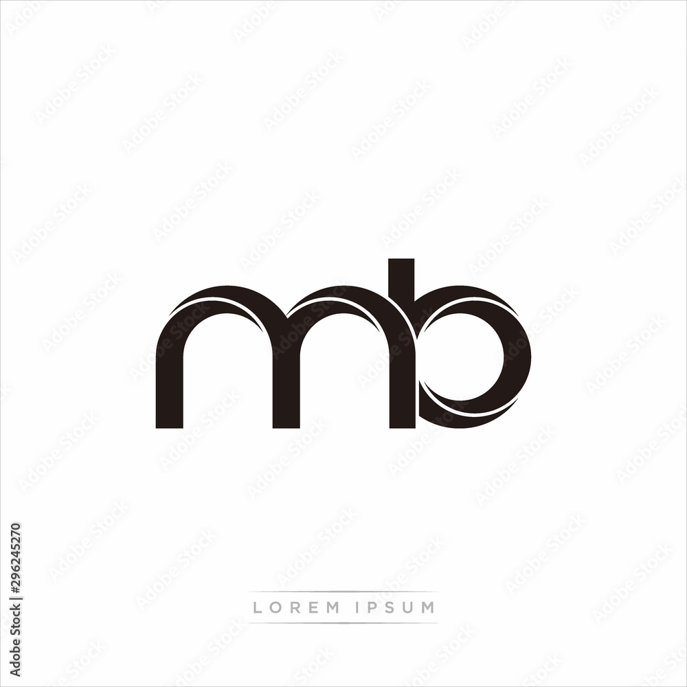 mb Initial Letter Split Lowercase Modern Monogram linked outline ...