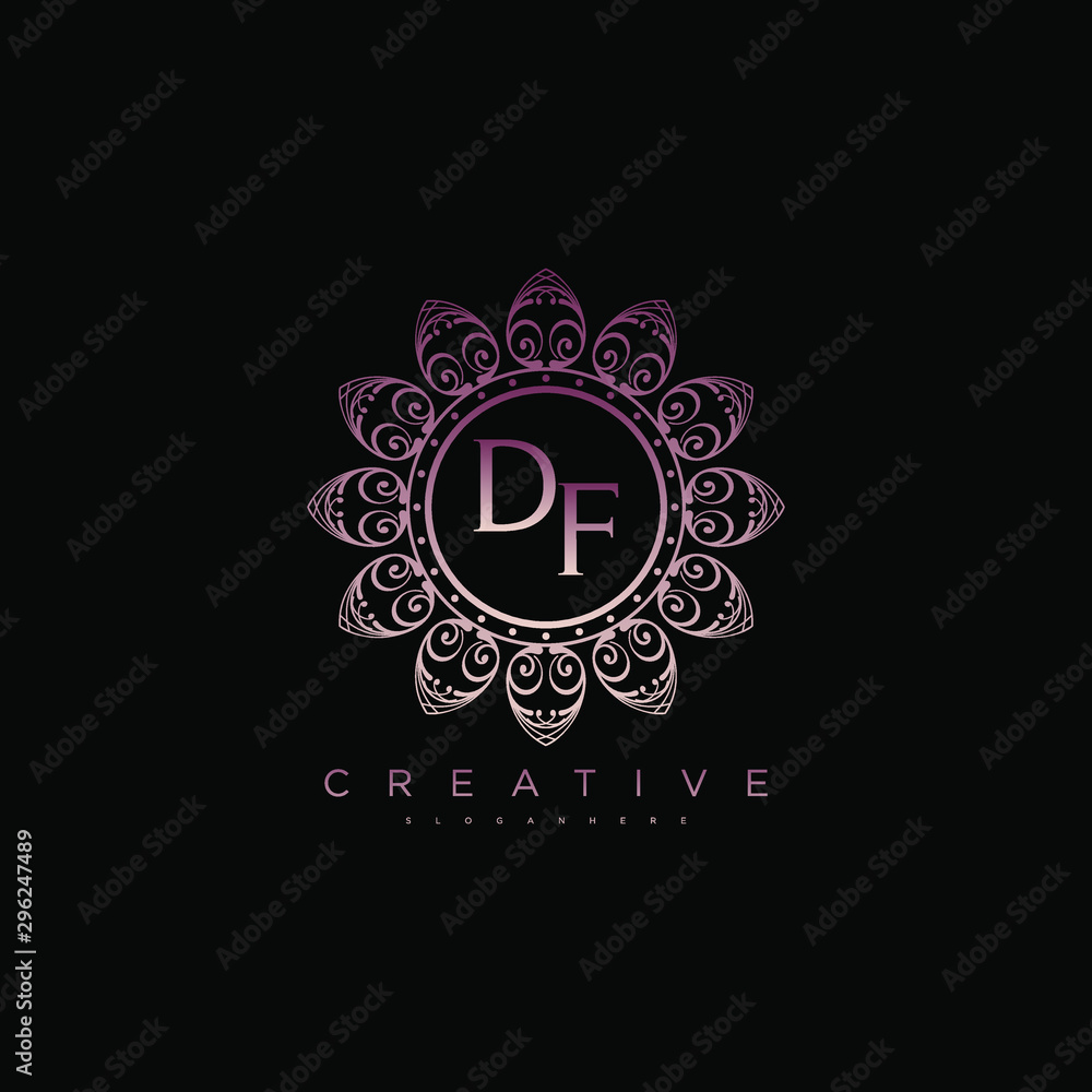 Letter DF Elegant initial logo vector Stock Vector | Adobe Stock