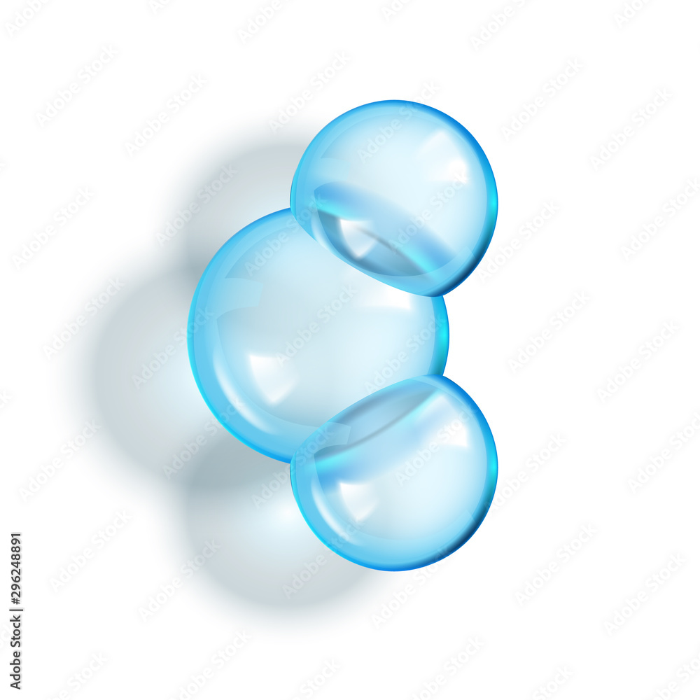 H2O Water Molecule Glossy Chemical Model Vector. Chemistry Science ...
