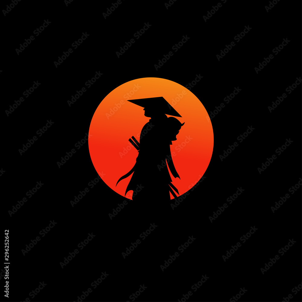 samurai logo design template icon vector Stock Vector | Adobe Stock