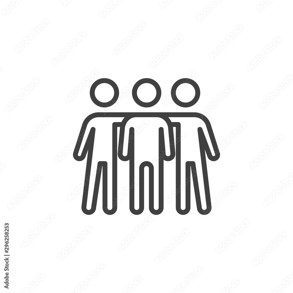 People friendship line icon. Teammates, brotherhood linear style sign ...