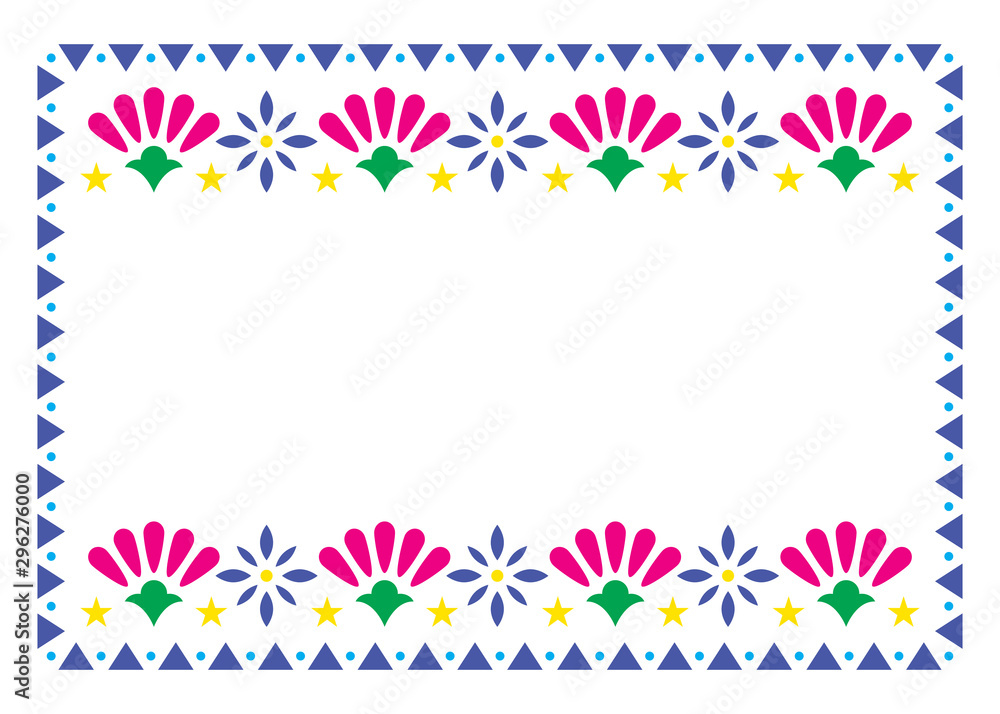 Mexican vector frame design with flowers perfect for greeting card or ...