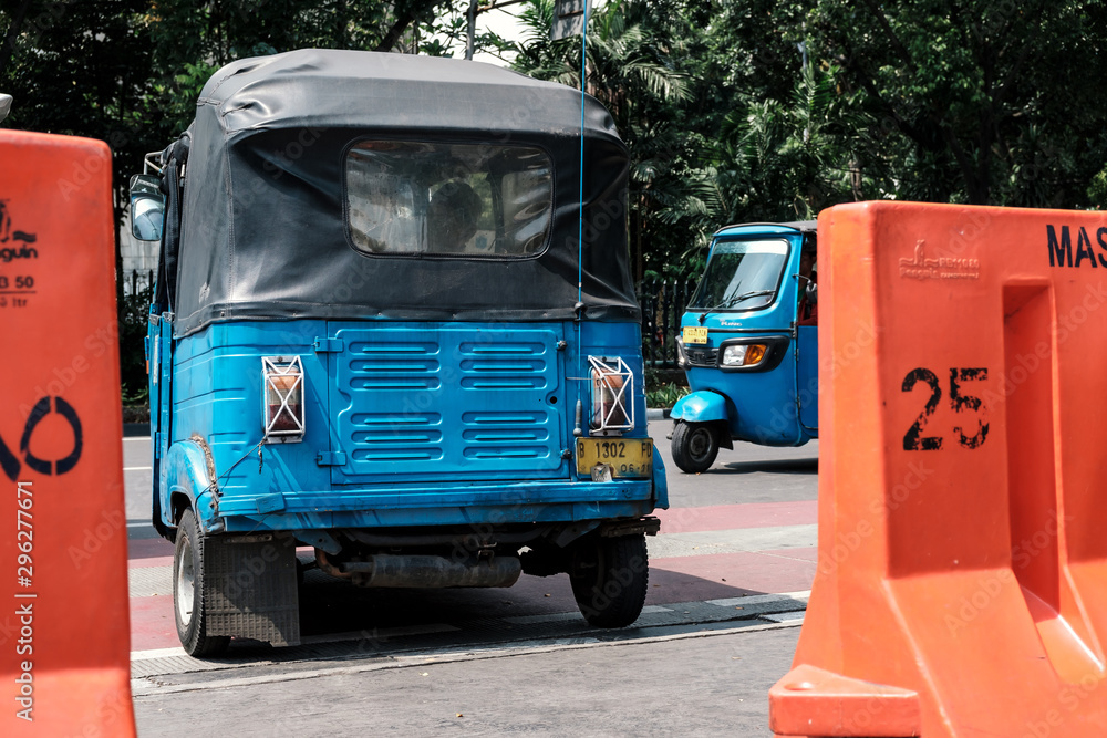 JAKARTA, INDONESIA - MAY 16, 2019_Bajaj, The Jakarta Three Wheeler, old ...