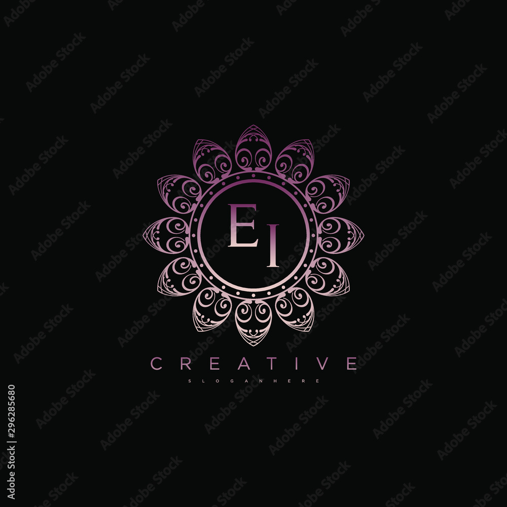Letter EI Elegant initial logo vector Stock Vector | Adobe Stock