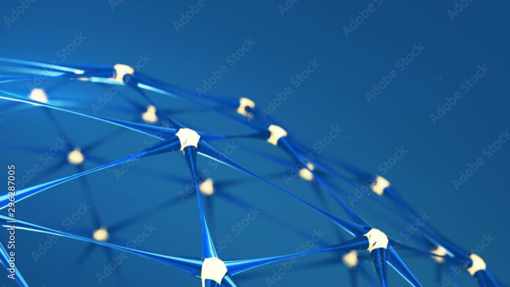Vidéo Stock Plexus network structure with transparent lines and glowing nodes. Futuristic ...