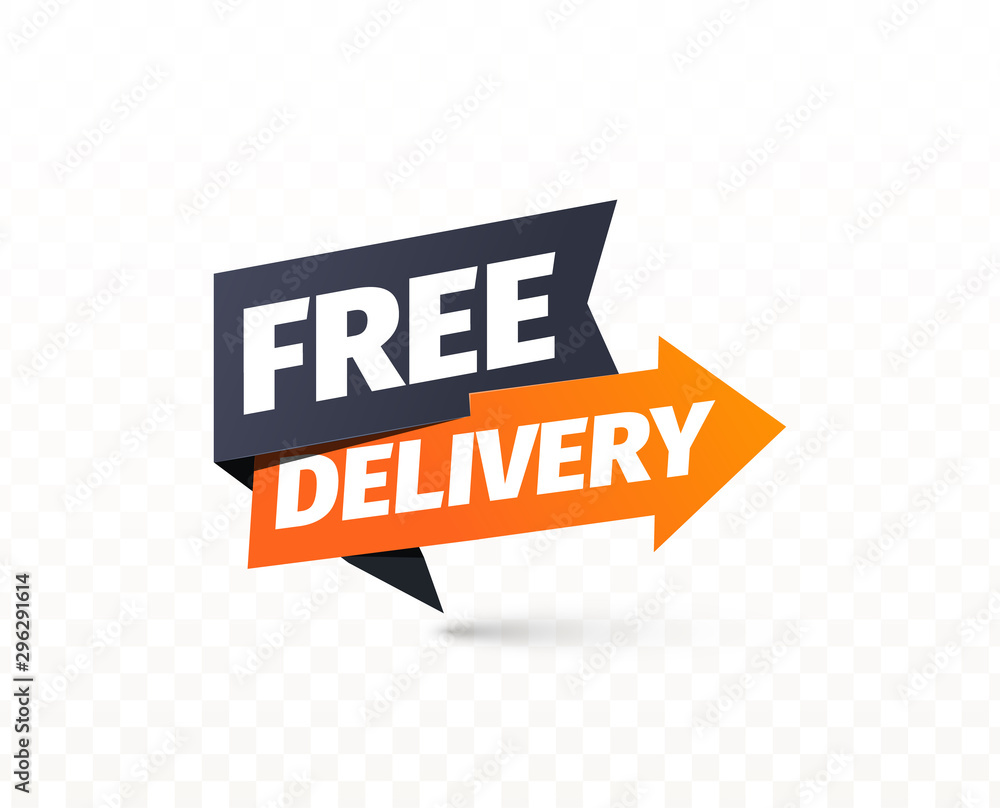 Free delivery vector icon. Shipping pointer. Sticker of cargo services ...