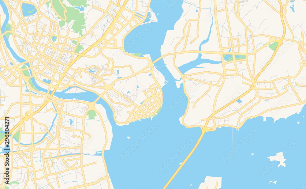 Printable street map of Quanzhou, China Stock Vector | Adobe Stock