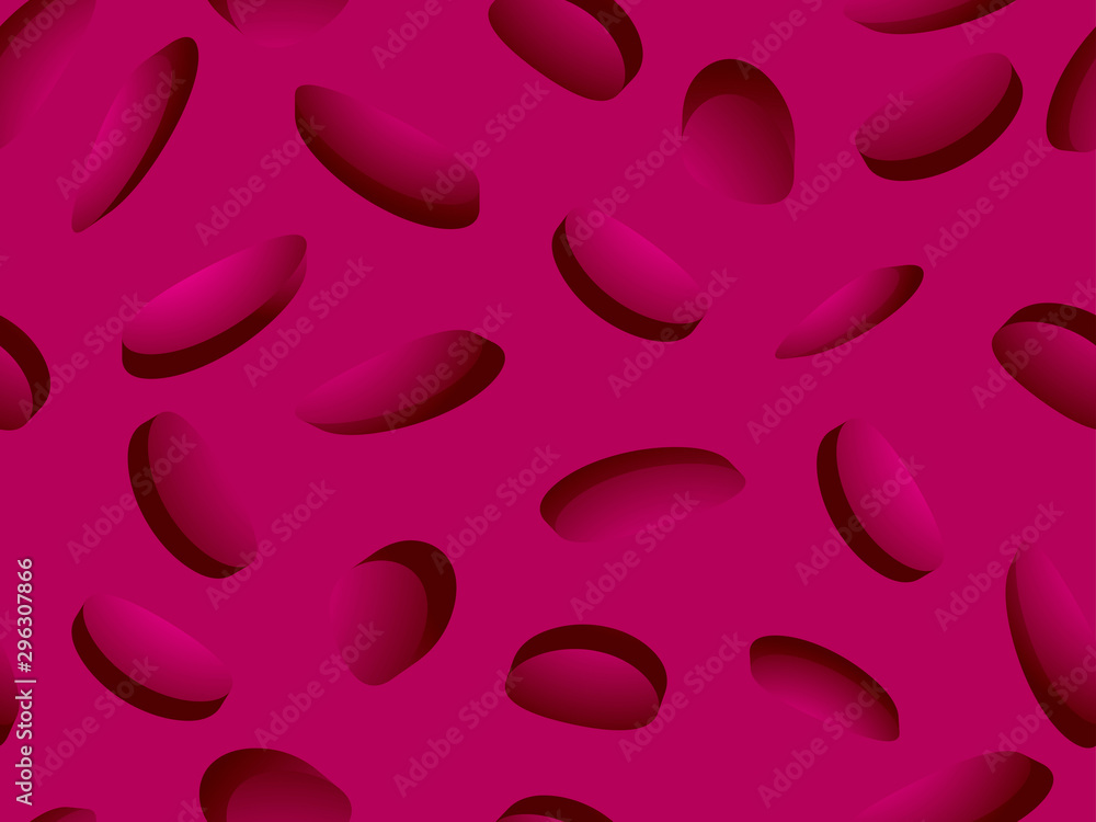 Red blood cells seamless pattern. Blood clot under the microscope ...