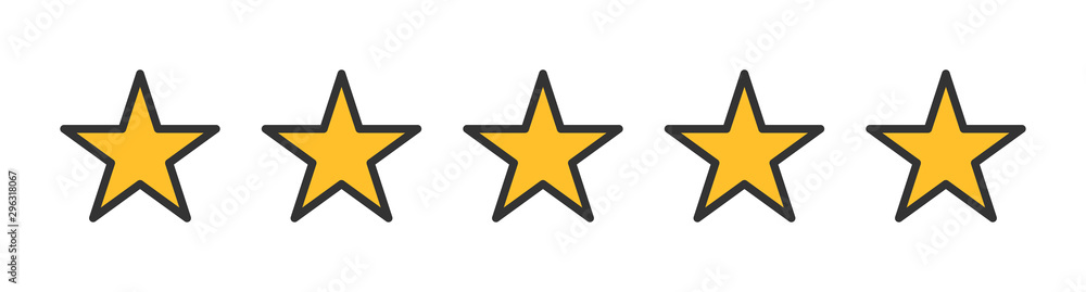 Five star rating. Isolated badges for website or app - stock ...
