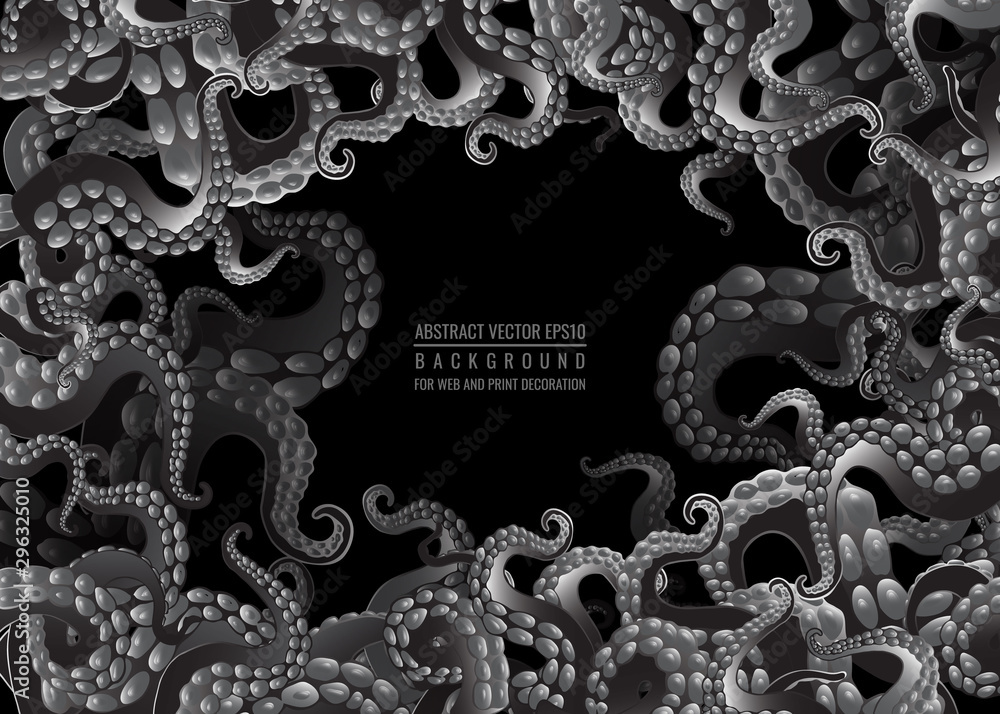 Black And White Octopus Wallpaper