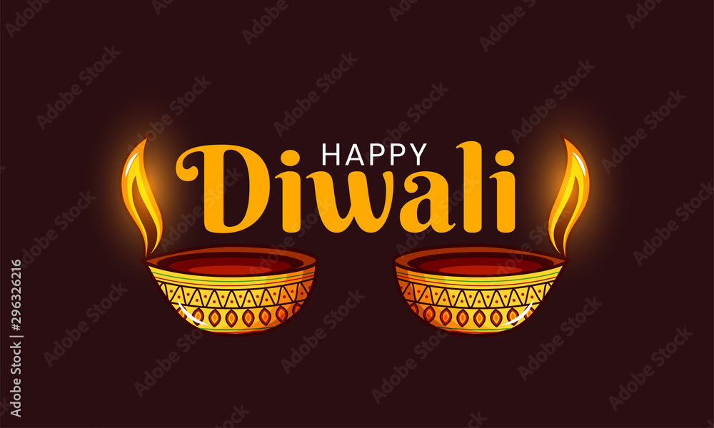 Happy Diwali festival celebration text typography. Use as banner, logo ...