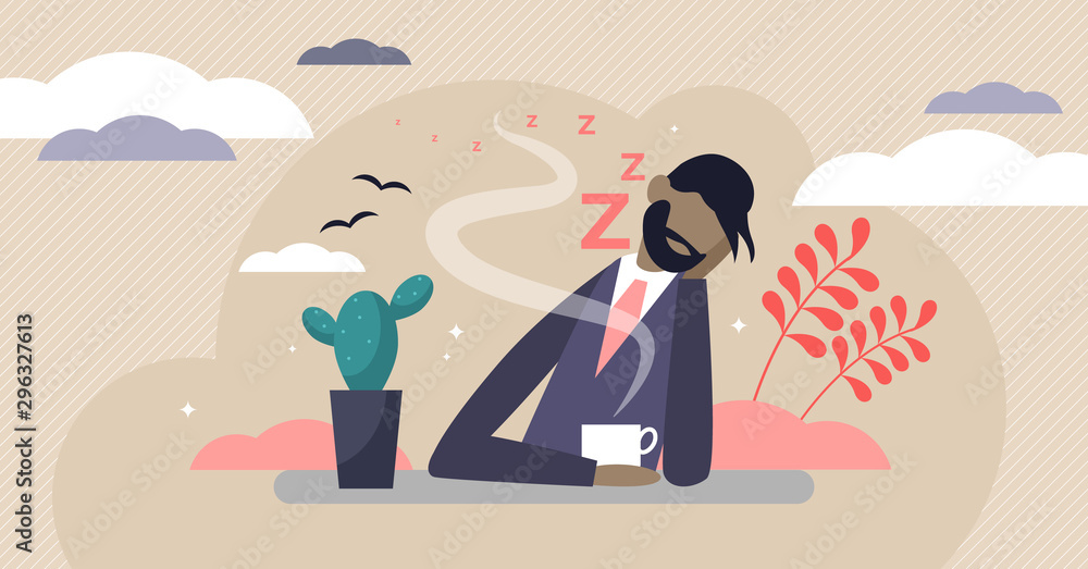 Bored vector illustration. Flat tiny without work and lazy persons ...