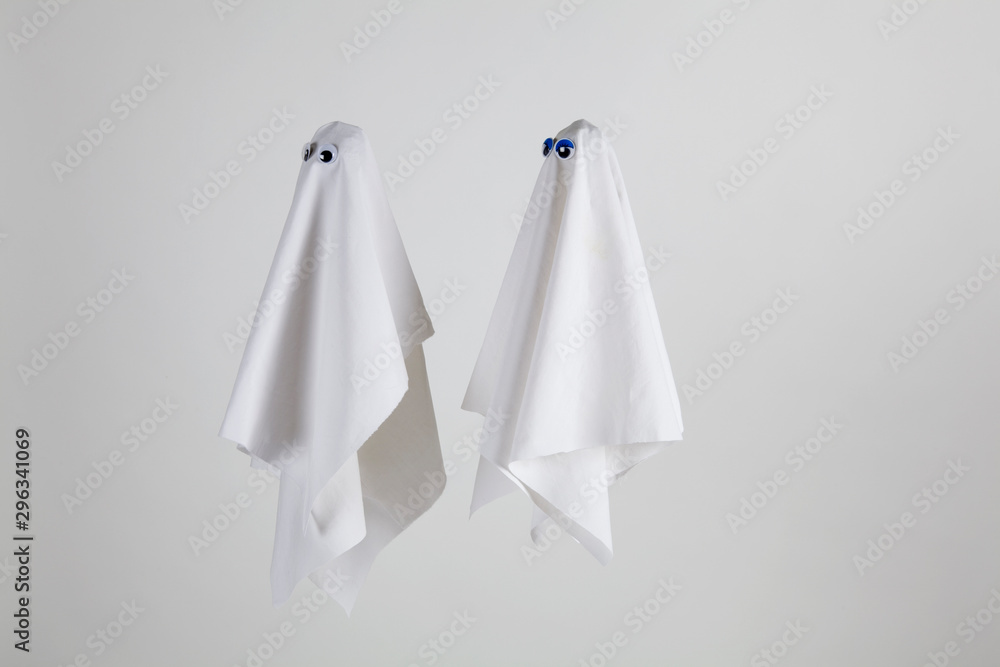 couple ghost back white Stock Photo | Adobe Stock