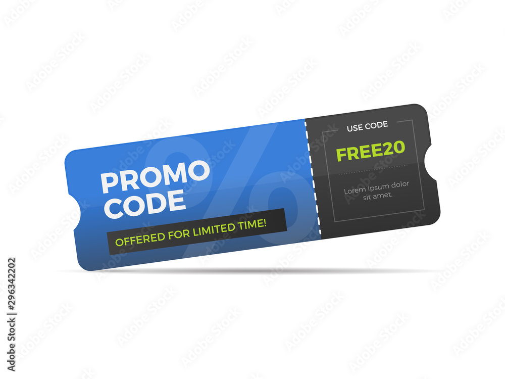 Promo code ticket vector illustration isolated on white Stock Vector ...