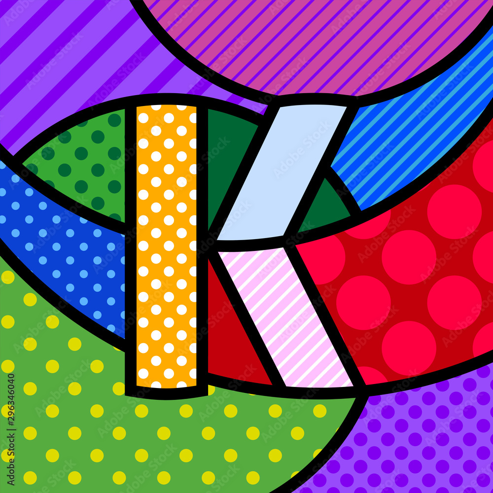 K Pop Art modern alphabet letter for your design. Stock Vector | Adobe ...