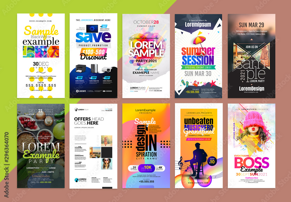 Social Media Story Post Layouts Stock Template | Adobe Stock