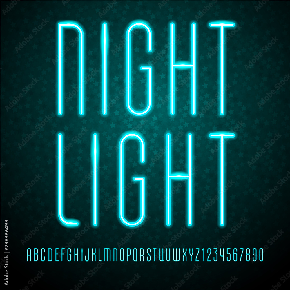 Trendy font, vibrant modern alphabet, neon colored letters and numbers ...