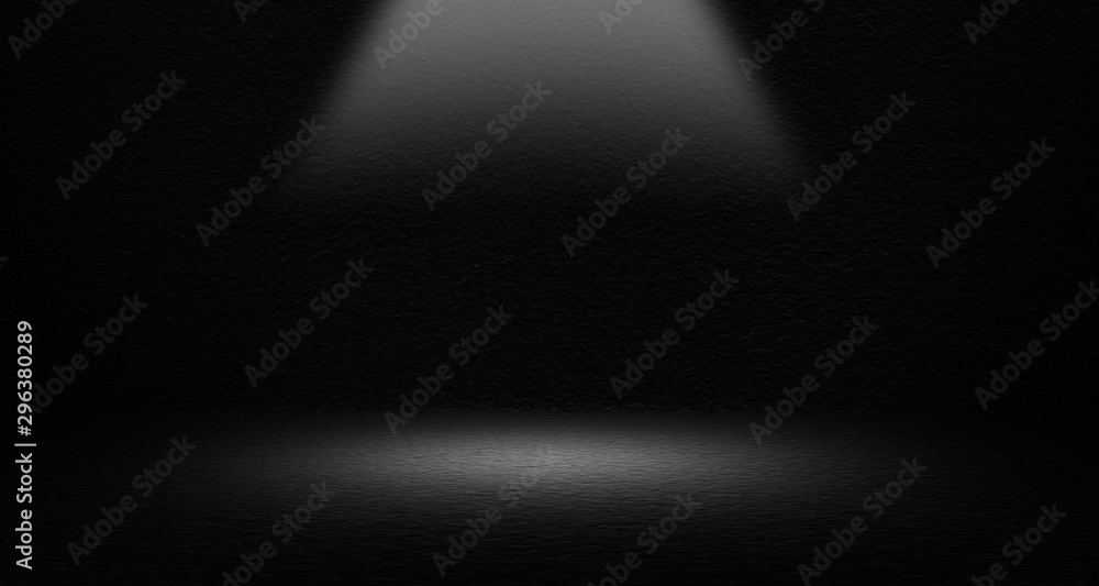 Concrete Studio room with gradient background and light fair. Abstract ...