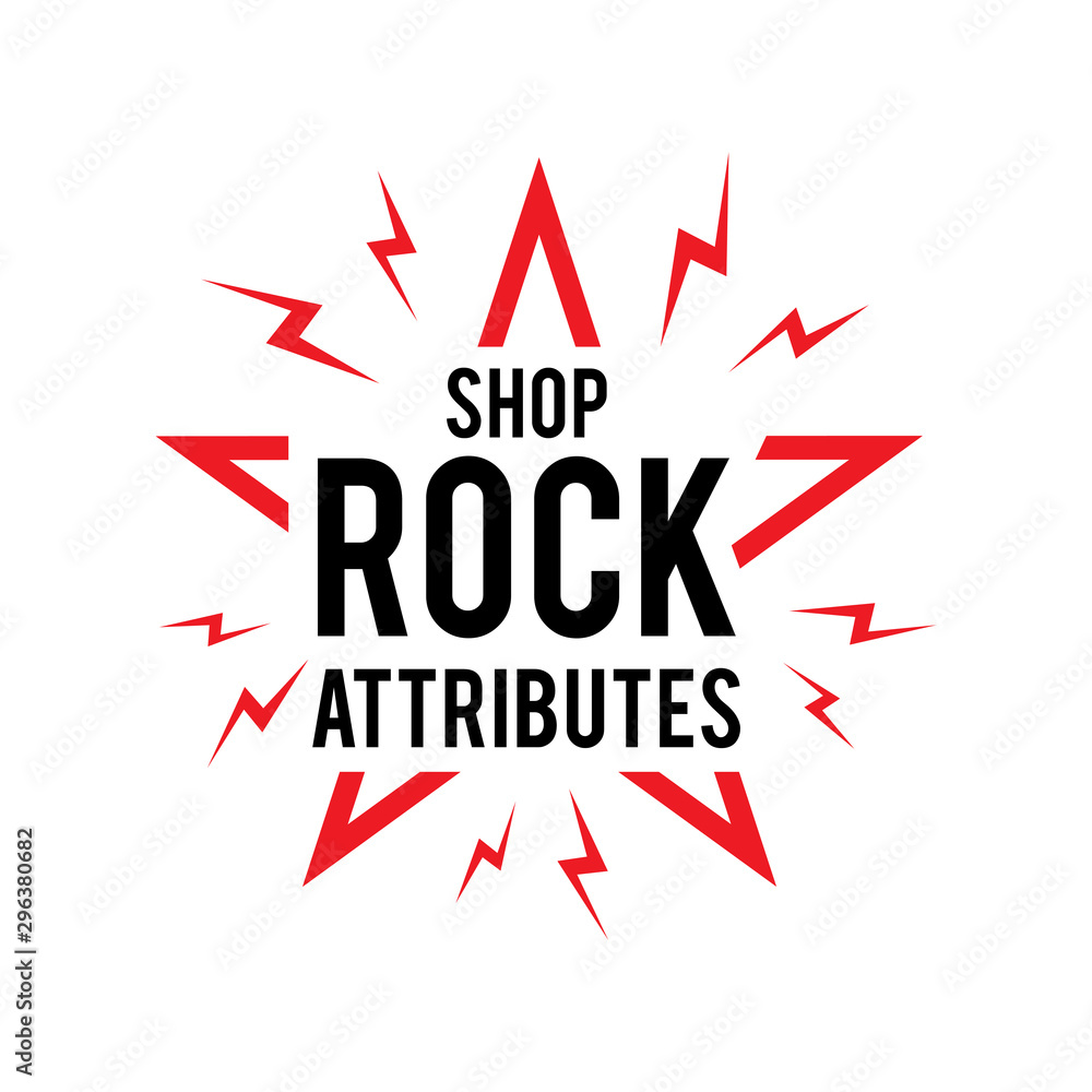 Vector logo for rock shop paraphernalia and symbols Stock Vector ...
